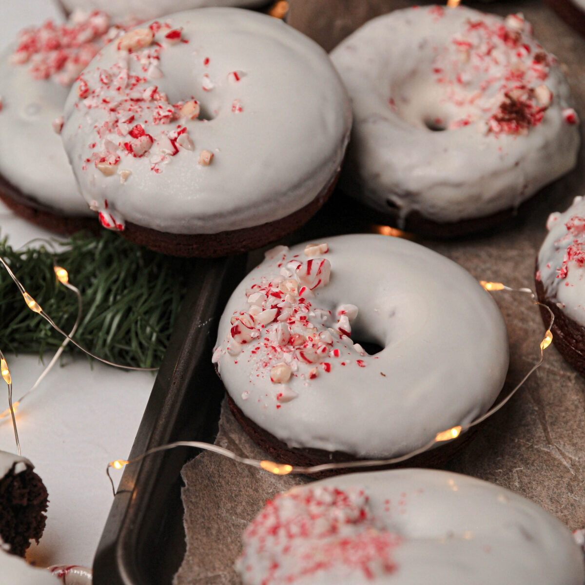 Chocolate and Candy Cane Donuts | Sturbridge Bakery